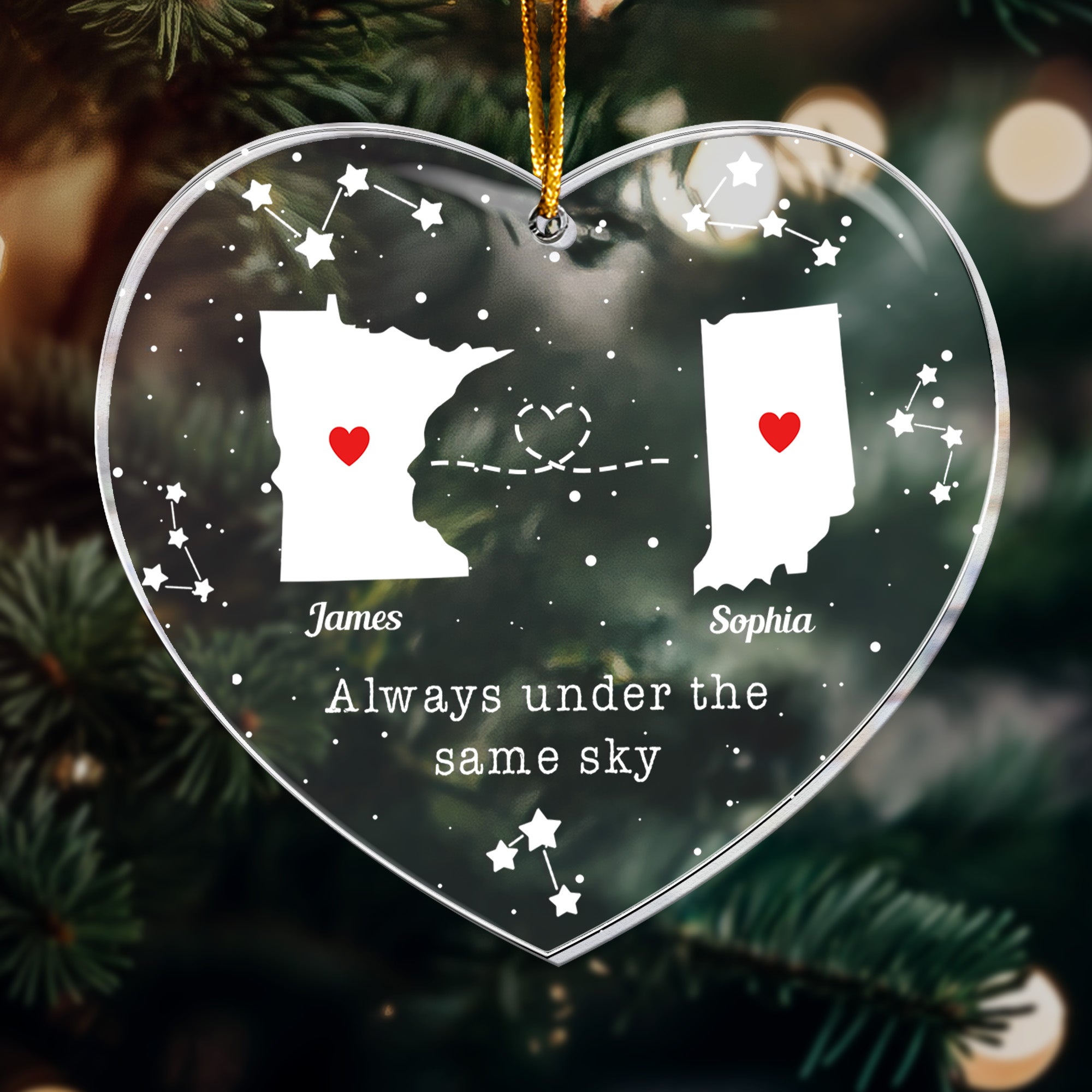 Always Under The Same Sky Gift For Couple - Personalized Acrylic Ornament – Macorner