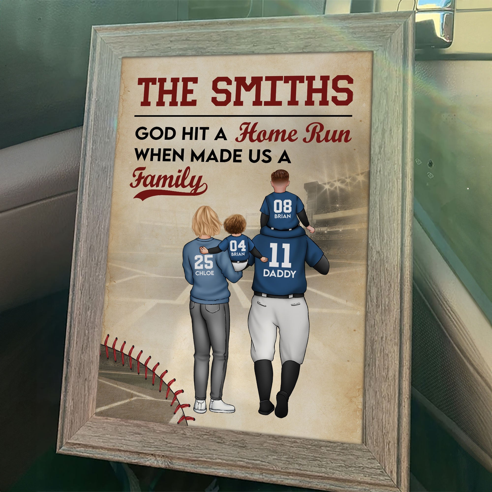 God Hit A Home Run When Made Us A Family - Personalized Poster – Macorner