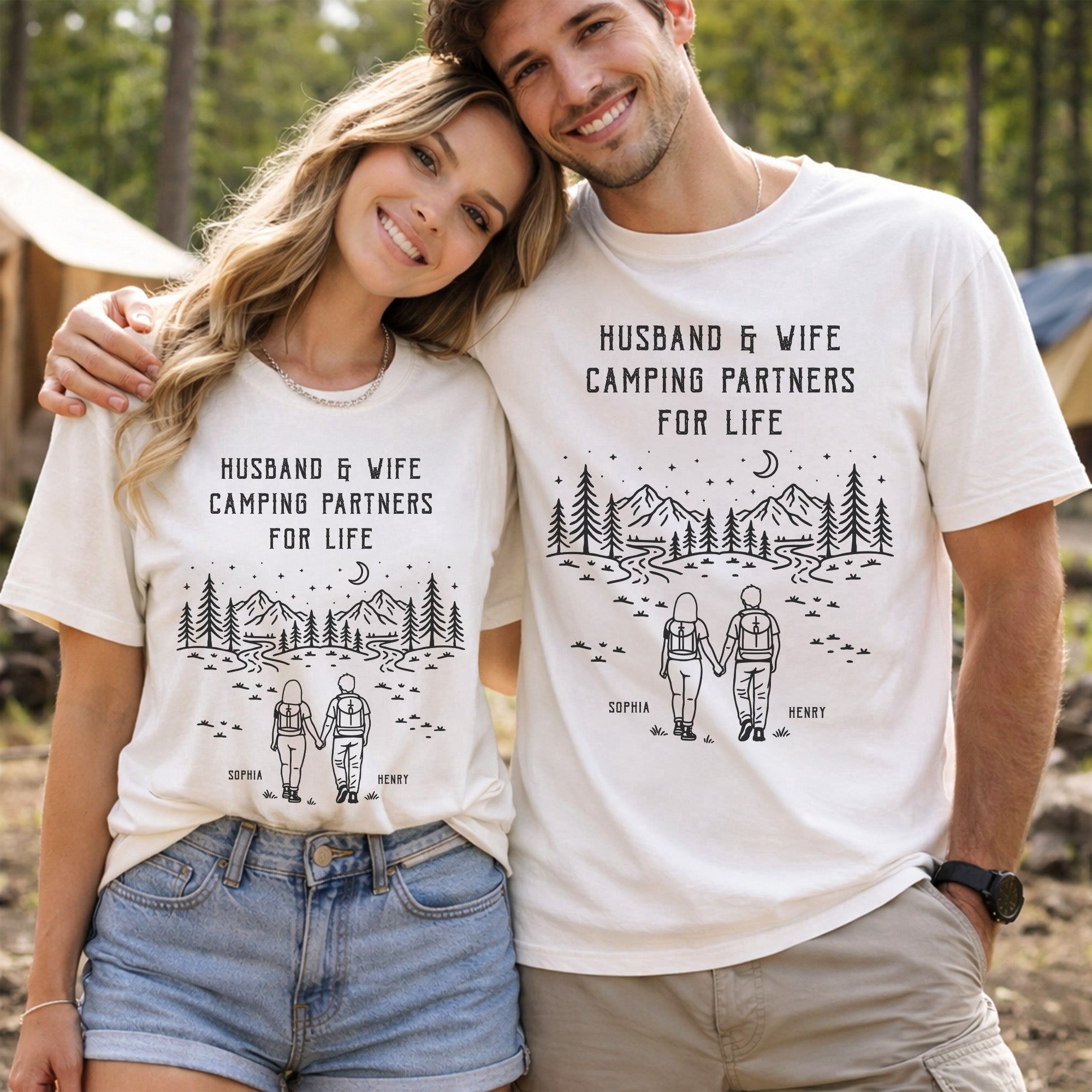 Husband And Wife Camping Partners For Life - Personalized Couple ...