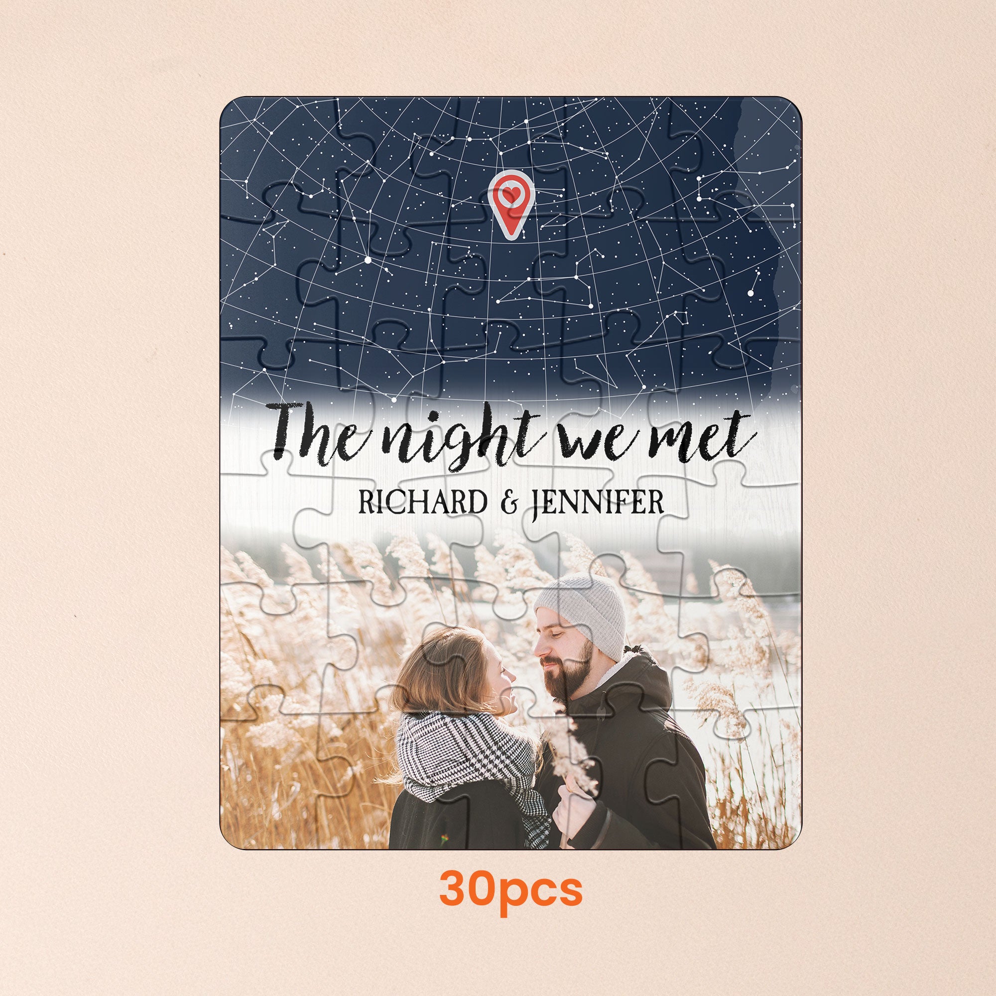 Jigsaw Puzzle Custom Star Map The Night We Met - Personalized Photo Jigsaw Puzzle – Macorner