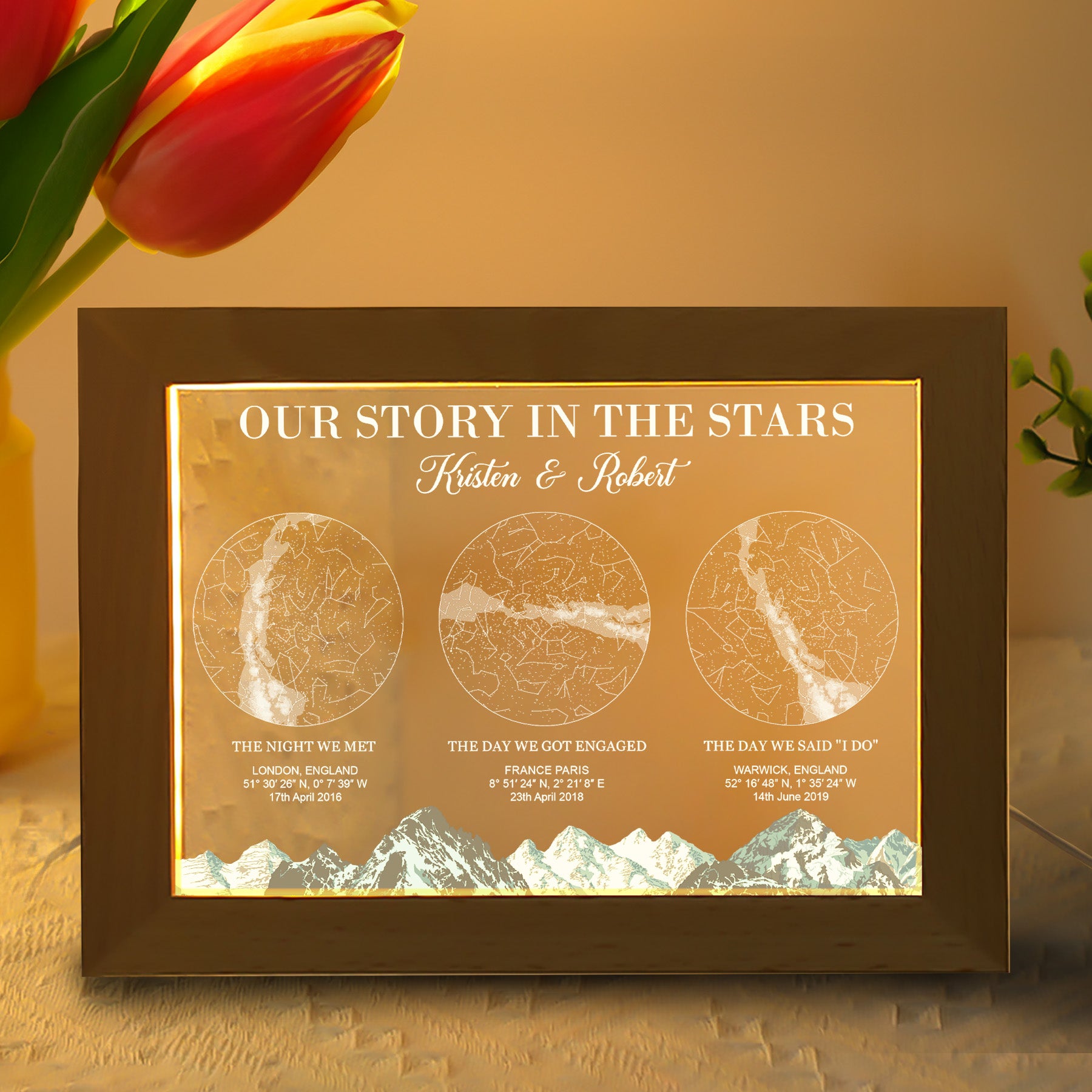 Our Story In The Stars - Personalized Frame Lamp - Star Map – Macorner