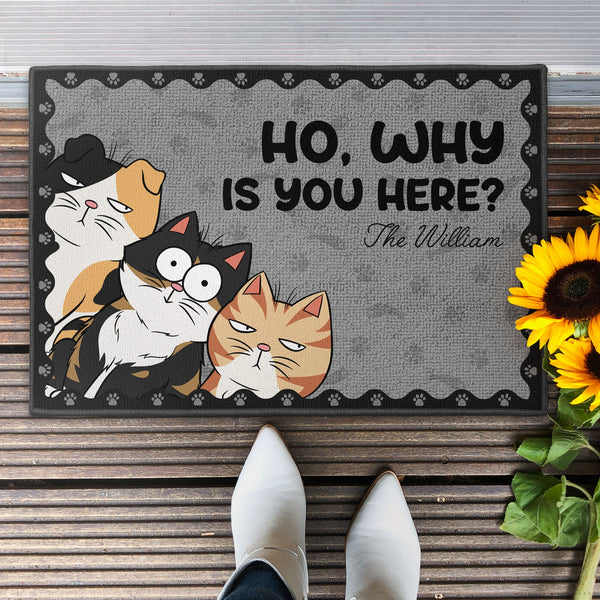 Ho Why Is You Here - Personalized Doormat – Macorner