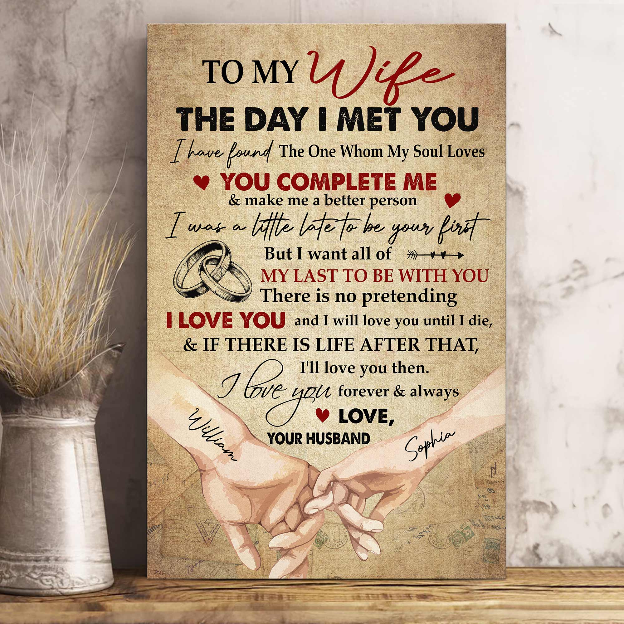 To My Wife The Day I Met You - Personalized Wrapped Canvas – Macorner