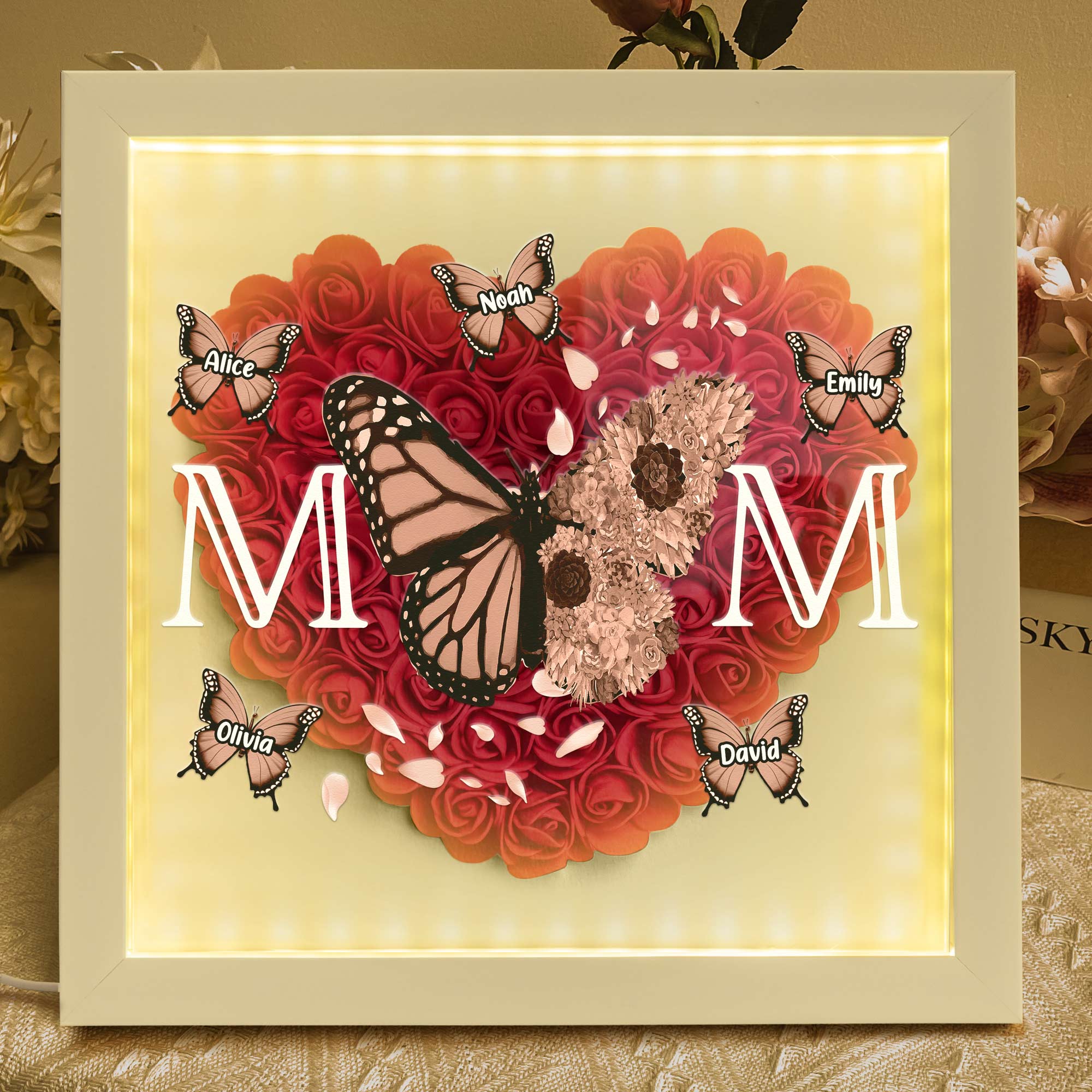 Flower Shadow Box With LED Light – Macorner