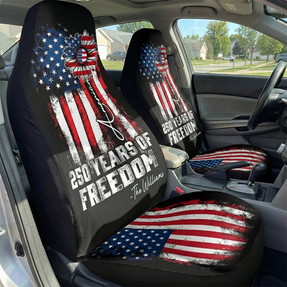 250 Years Of Freedom Sunflower - Personalized Car Seat Cover – Macorner