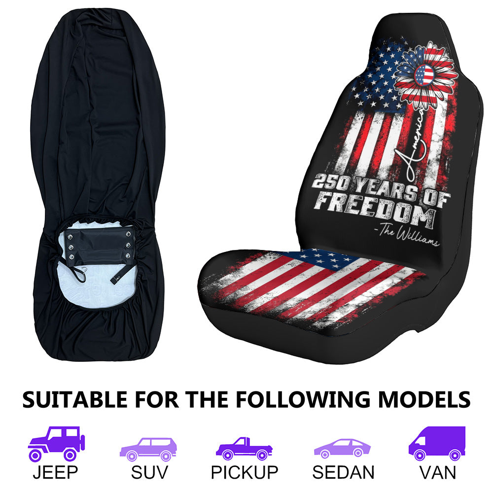 250 Years Of Freedom Sunflower - Personalized Car Seat Cover – Macorner