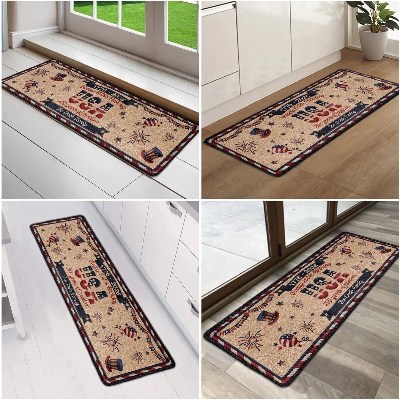 250 Years Of Freedom Born To Stand Free - Personalized Runner Rug ...