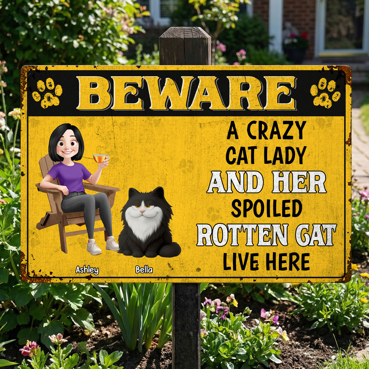 A Crazy Cat Lady & Her Spoiled Rotten Cats Live Here - Personalized ...