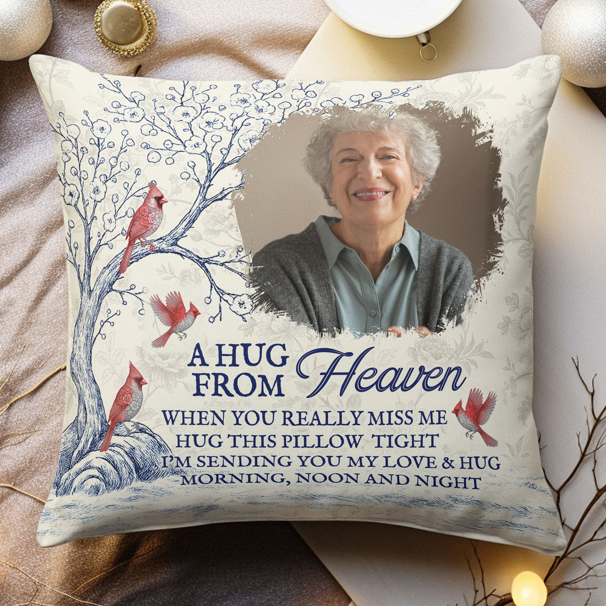 A Hug From Heaven New Version Toile De Jouy Style - Personalized Photo ...