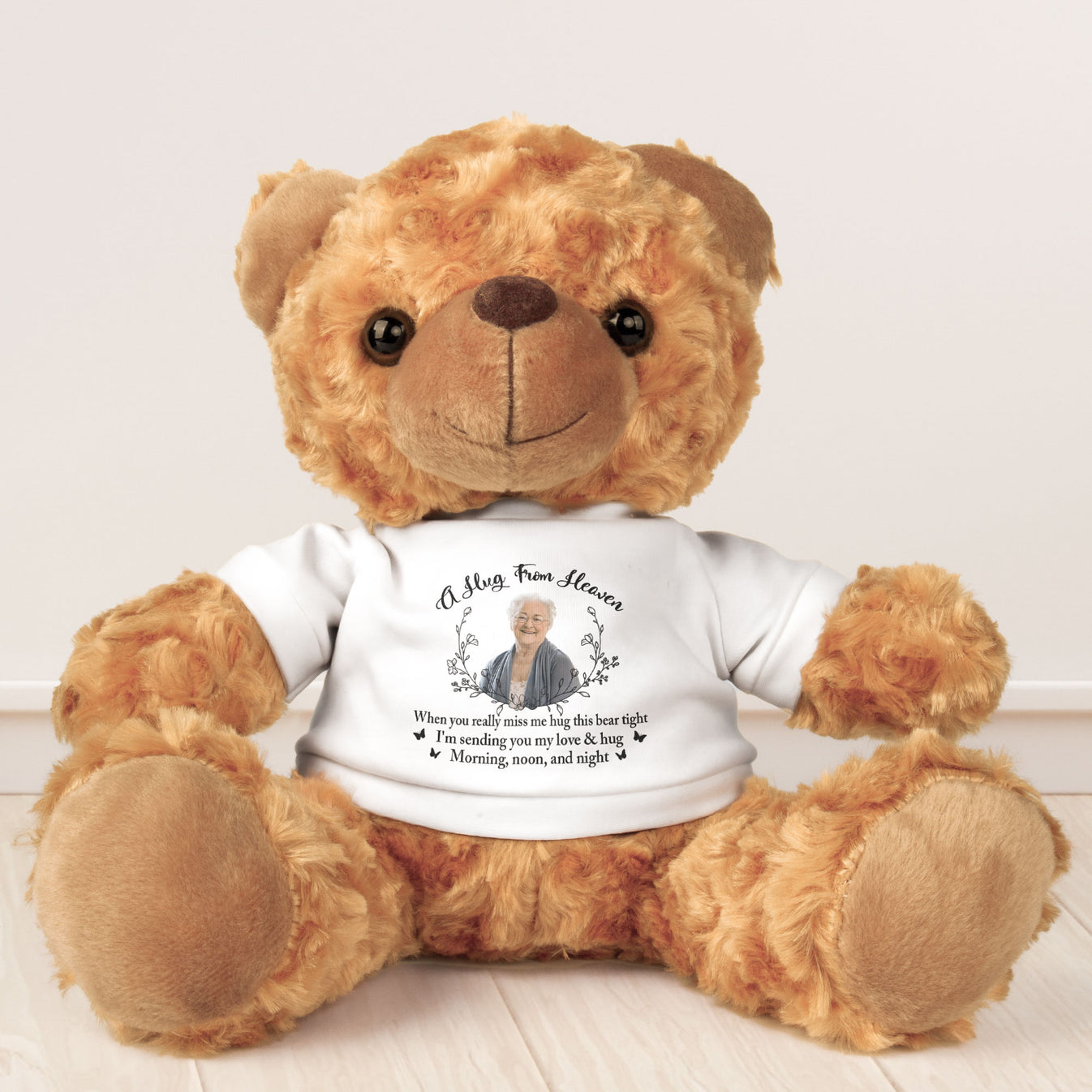 A Hug From Heaven - Teddy Bear With Personalized Photo Shirt – Macorner
