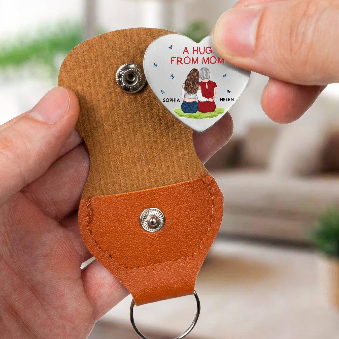 A Hug From Mom Gift For Daughter, Son - Personalized Leather Pocket Hug ...