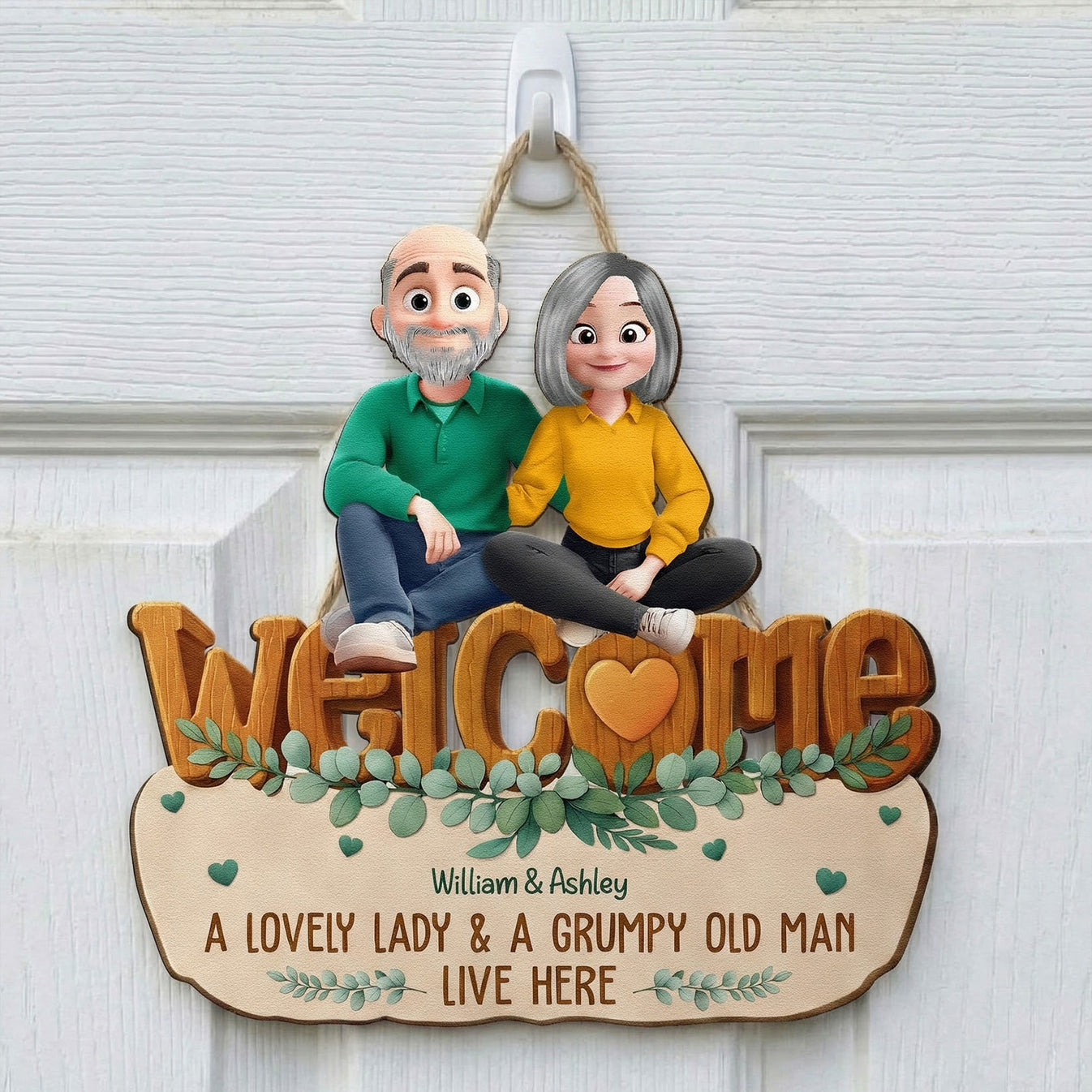 A Lovely Lady And A Grumpy Old Man Live Here - Personalized Wood Sign ...