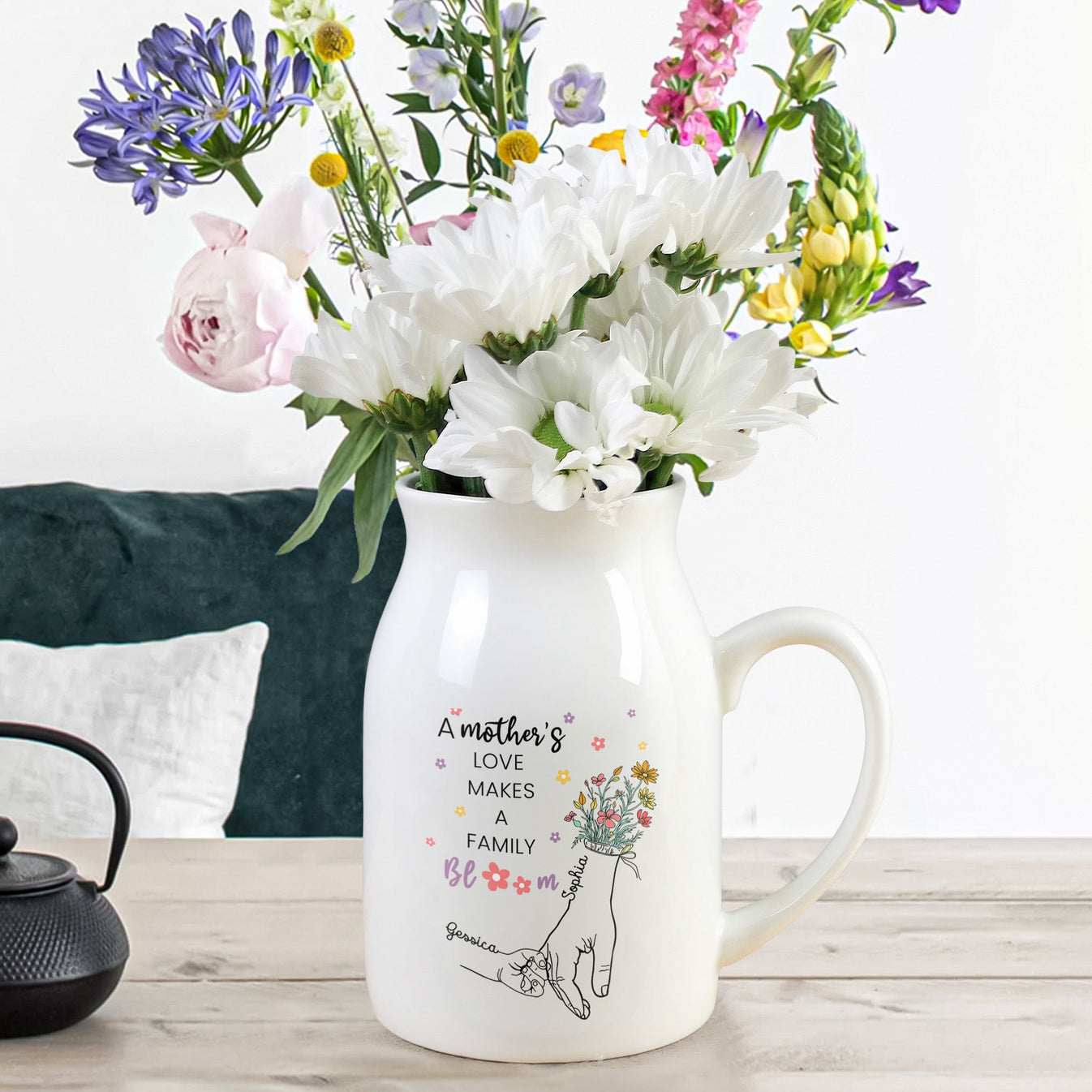 A Mother's Love Makes A Family Bloom - Personalized Ceramic Flower Vase ...