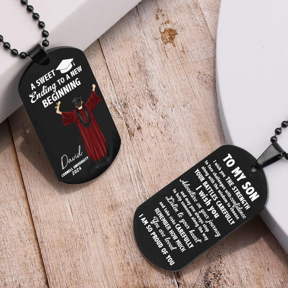 A Sweet Ending Graduation Gift - Personalized Dog Tag Necklace – Macorner