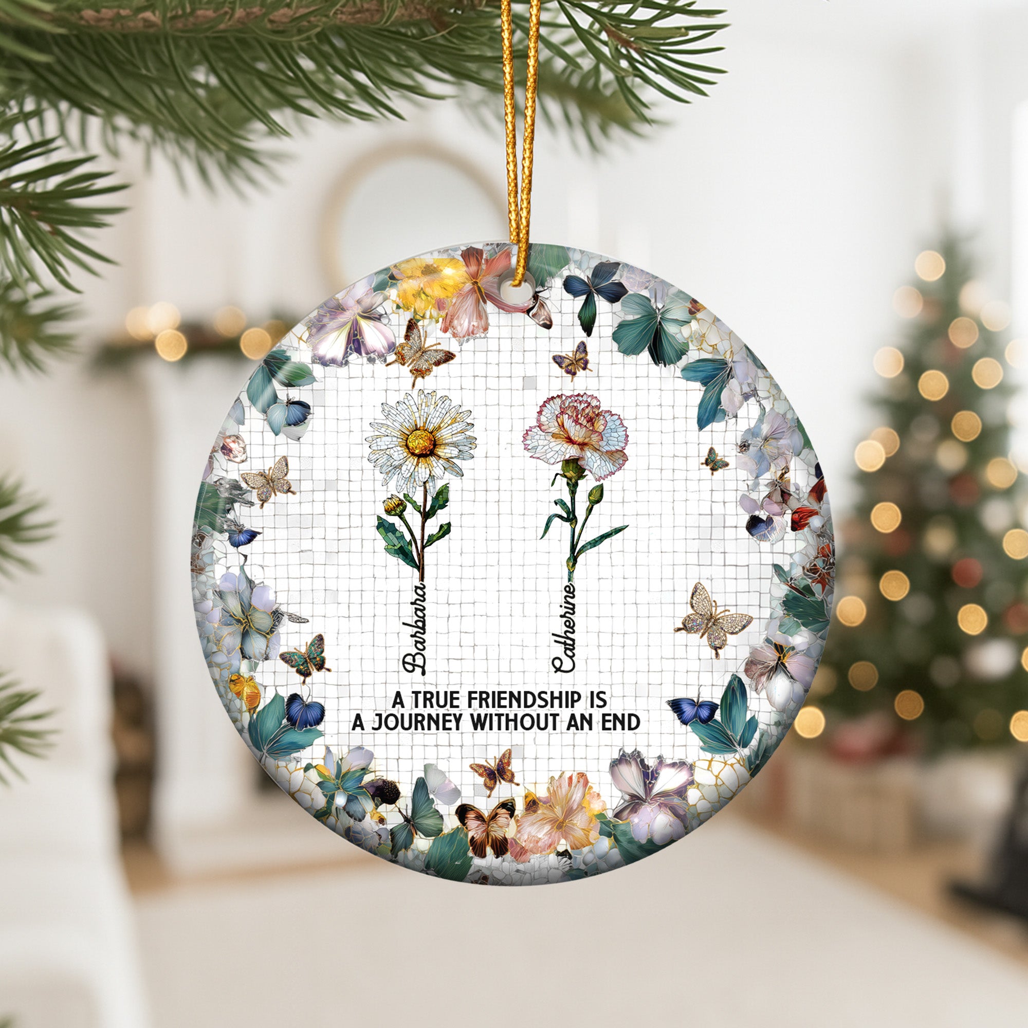 A True Friendship Is A Journey Birth Flowers Mosaic Style ...