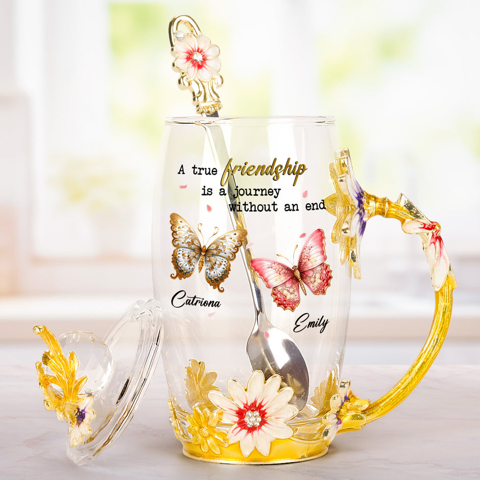 A True Friendship Is A Journey Without An End - Personalized Enamel ...