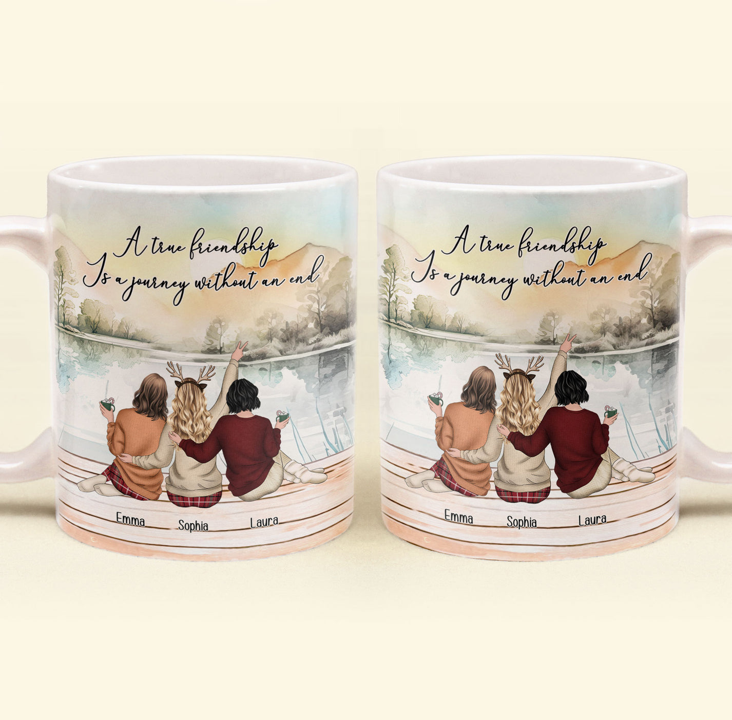A True Friendship Is A Journey Without An End - Personalized Mug – Macorner
