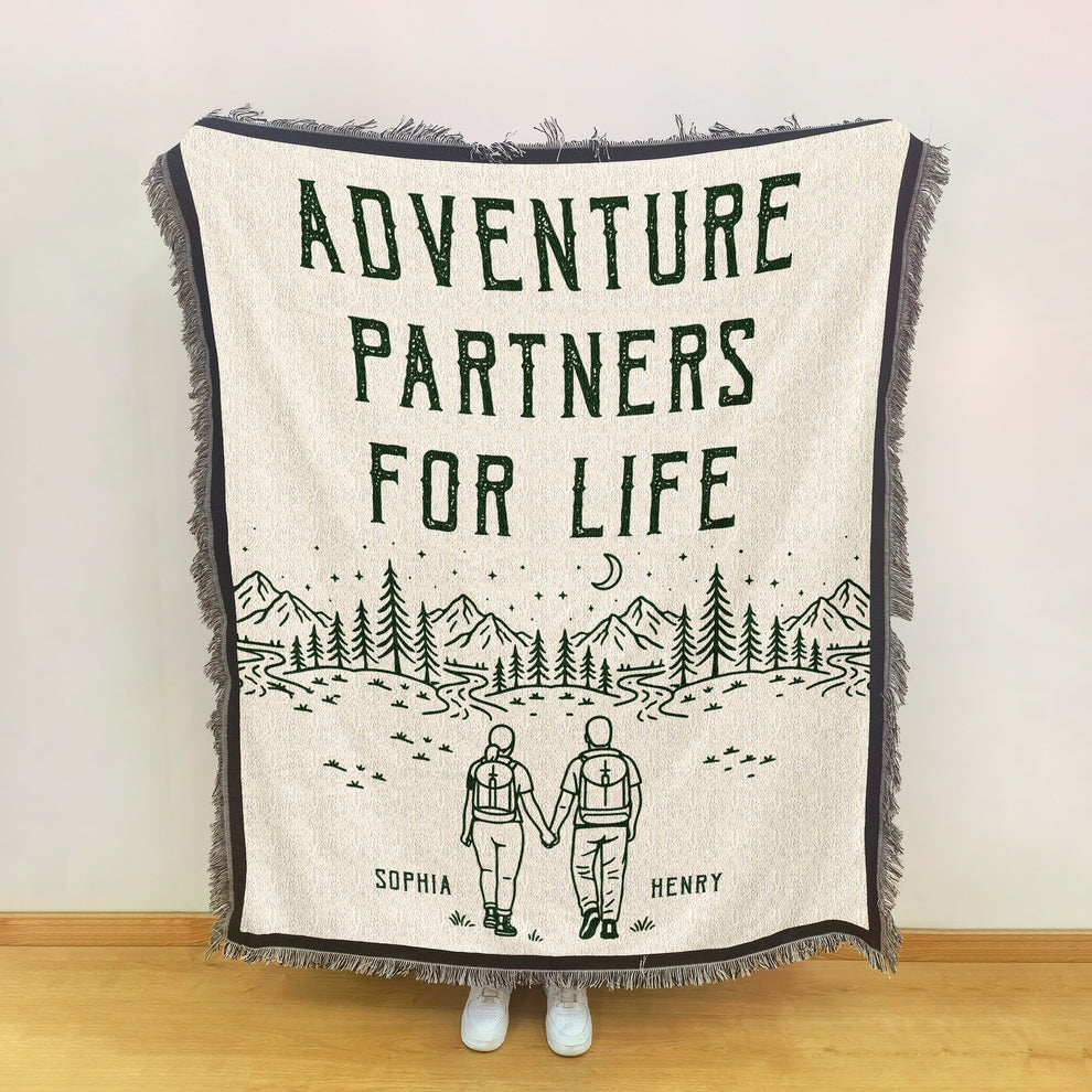 Adventure Partners For Life - Personalized Woven Blanket – Macorner
