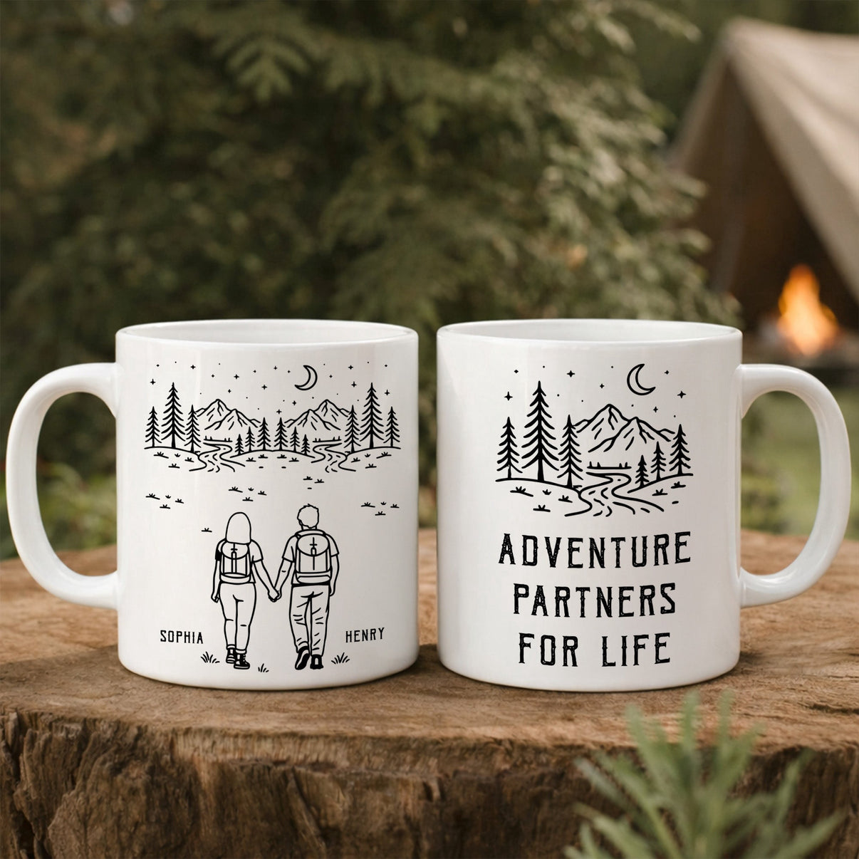 Adventure Partners For Life Camping Couple Gift - Personalized Mug ...