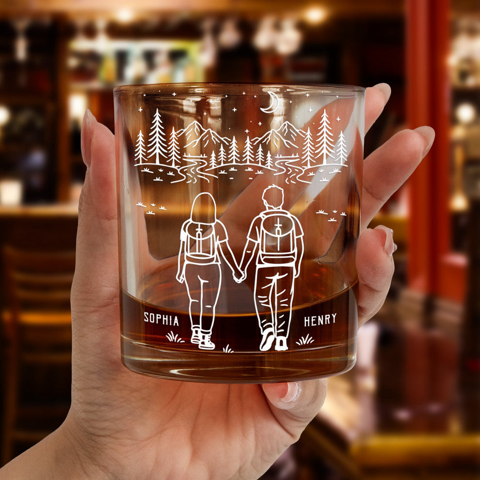 Adventure Partners For Life Camping Couple Gift - Personalized Whiskey ...