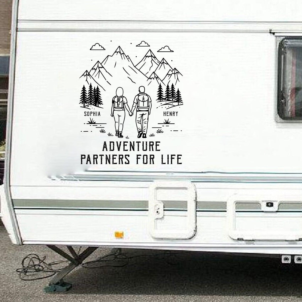 Adventure Partners For Life Camping Couple - Personalized RV Decal ...