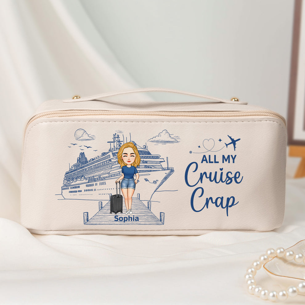 All My Cruise Crap - Personalized Leather Makeup Bag – Macorner