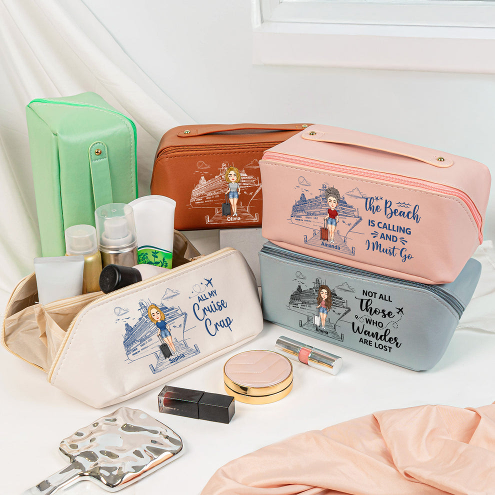 All My Cruise Crap - Personalized Leather Makeup Bag – Macorner