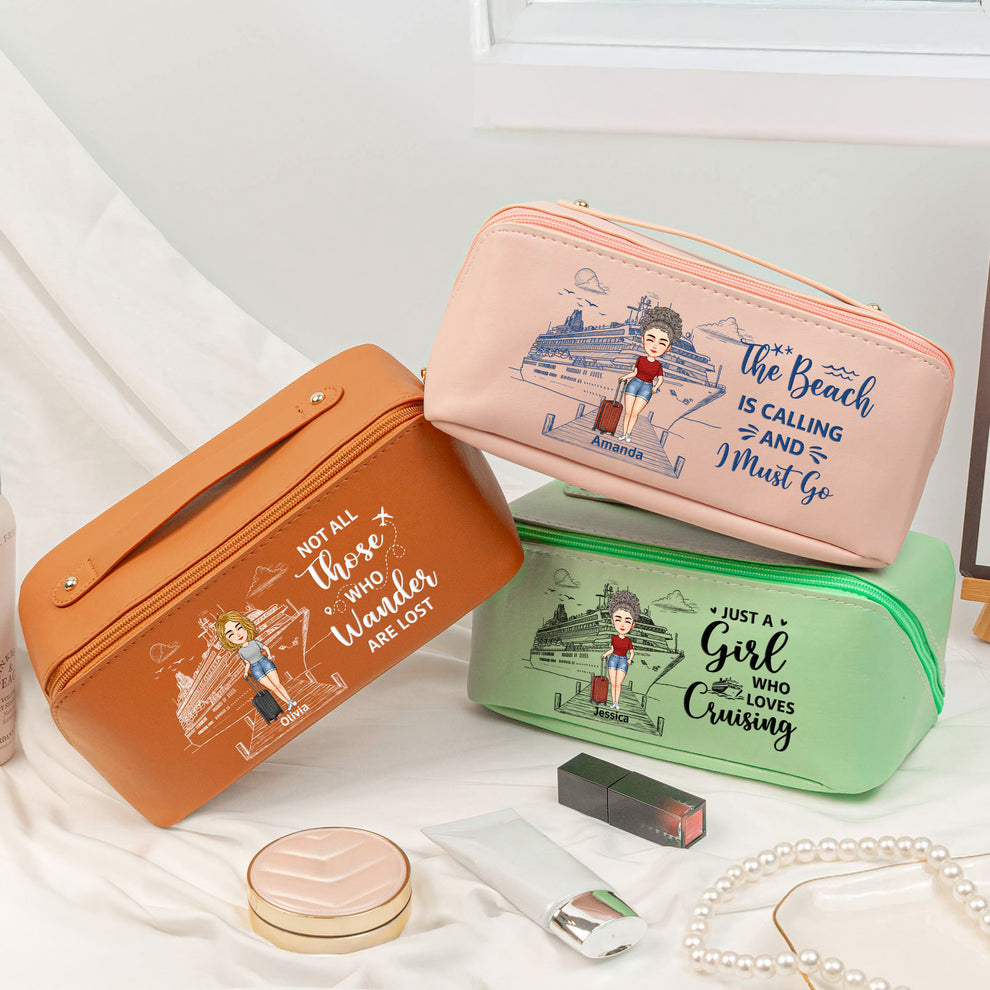 All My Cruise Crap - Personalized Leather Makeup Bag – Macorner