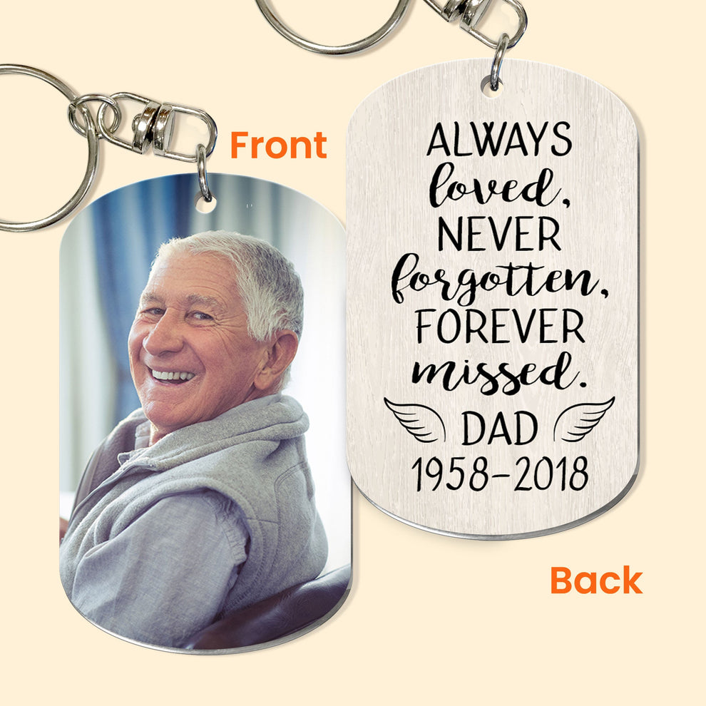 Always Loved, Never Forgotten, Forever Missed - Personalized Keychain ...