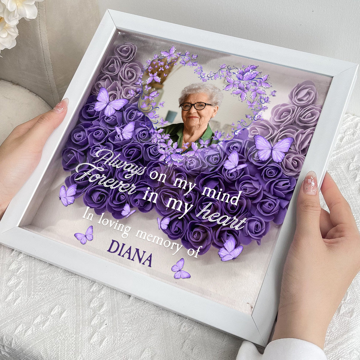 Always On My Mind Forever In My Heart - Personalized Photo Flower Shad ...