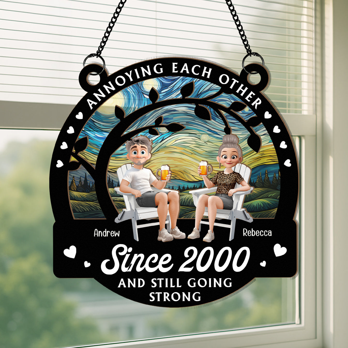Annoying Each Other Since - Personalized Window Hanging Suncatcher Orn ...