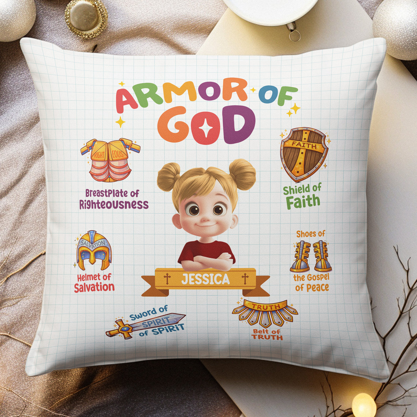Armor Of God Gift For Kids - Personalized Pillow (Insert Included ...