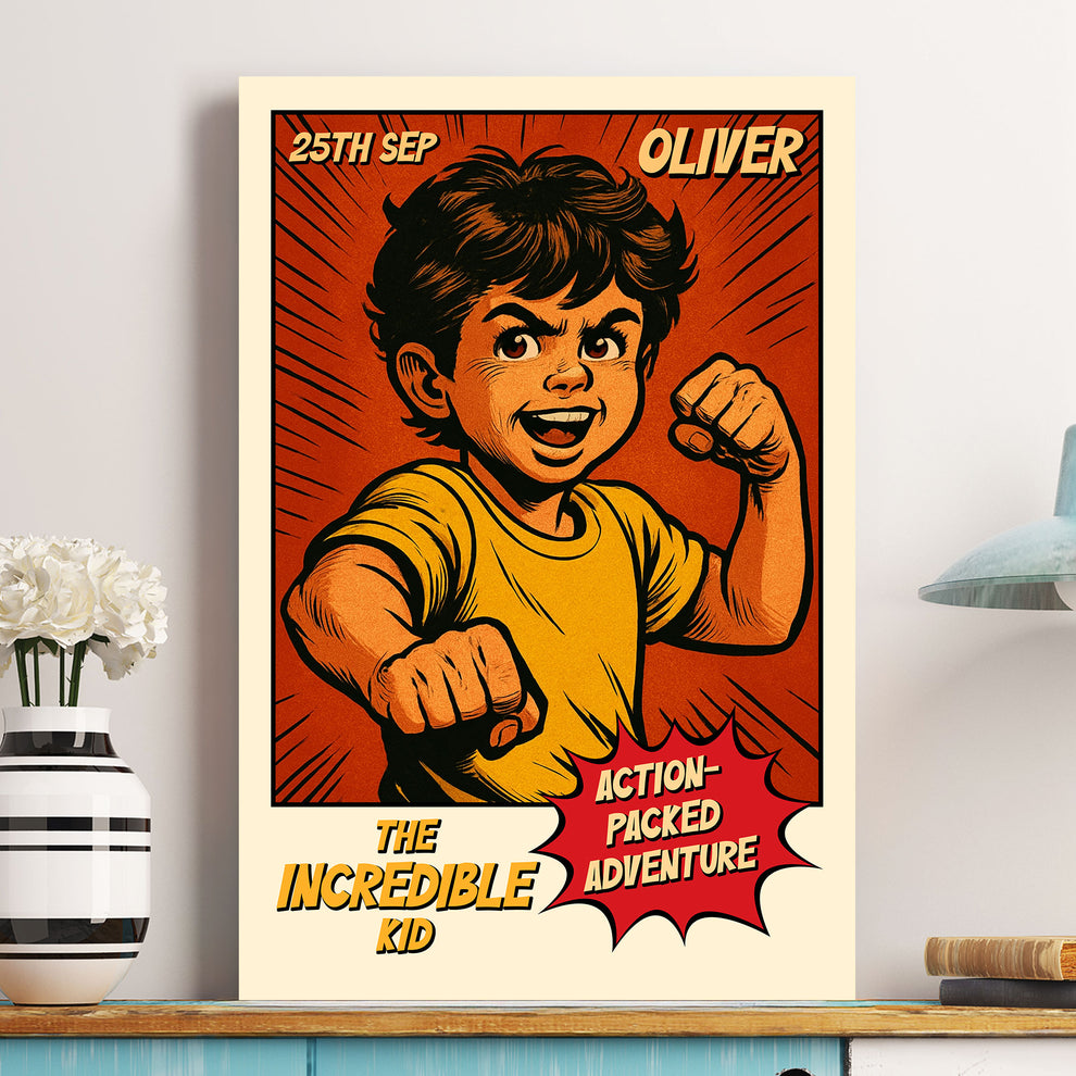 Astonishing The Incredible Kid Vintage Retro Art Comic Cover - Personalized Photo Poster – Macorner