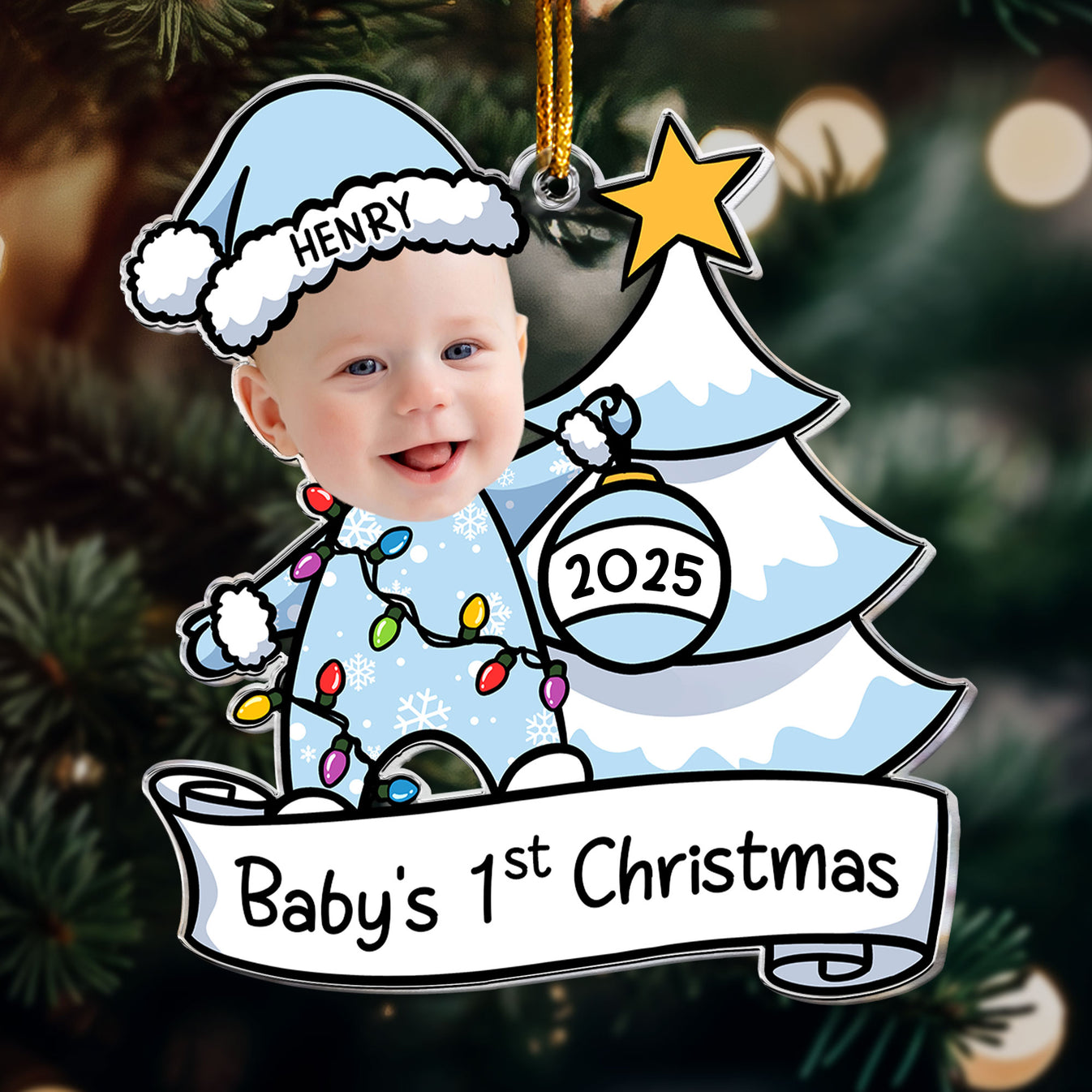 Baby's First Christmas - Personalized Acrylic Photo Ornament – Macorner