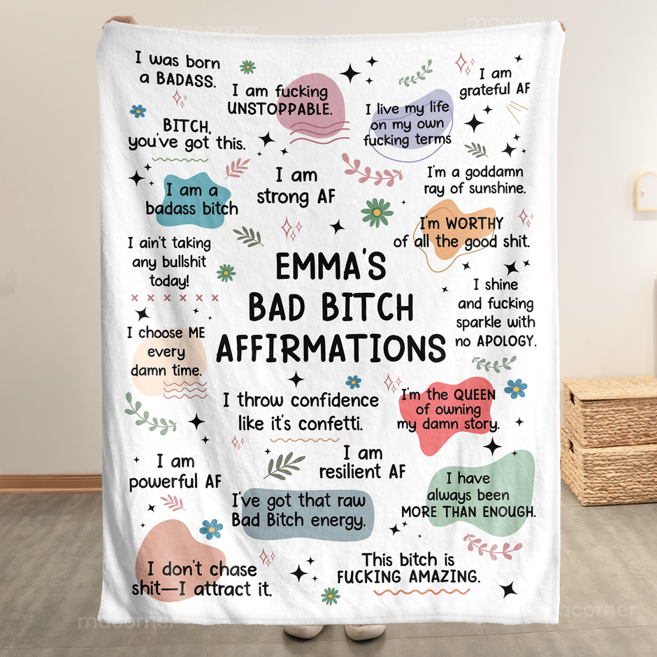 Bad B*tch Affirmations Blanket - Personalized Blanket – Macorner