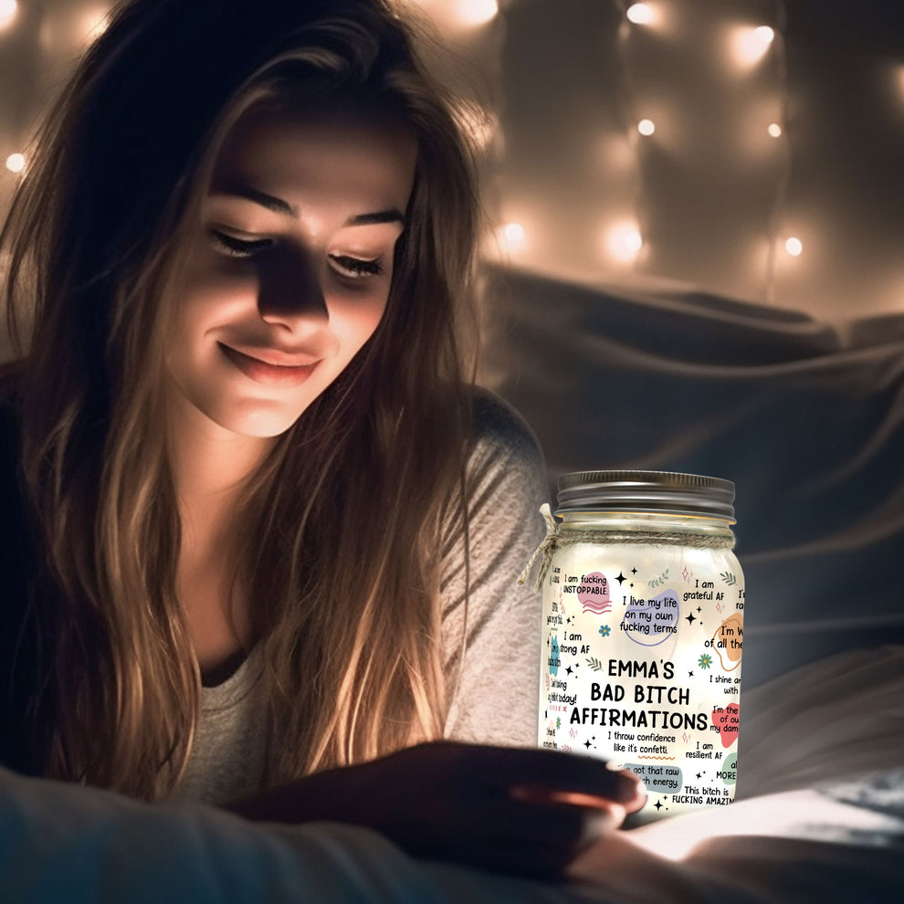 Bad B*tch Affirmations - Personalized Mason Jar Light – Macorner