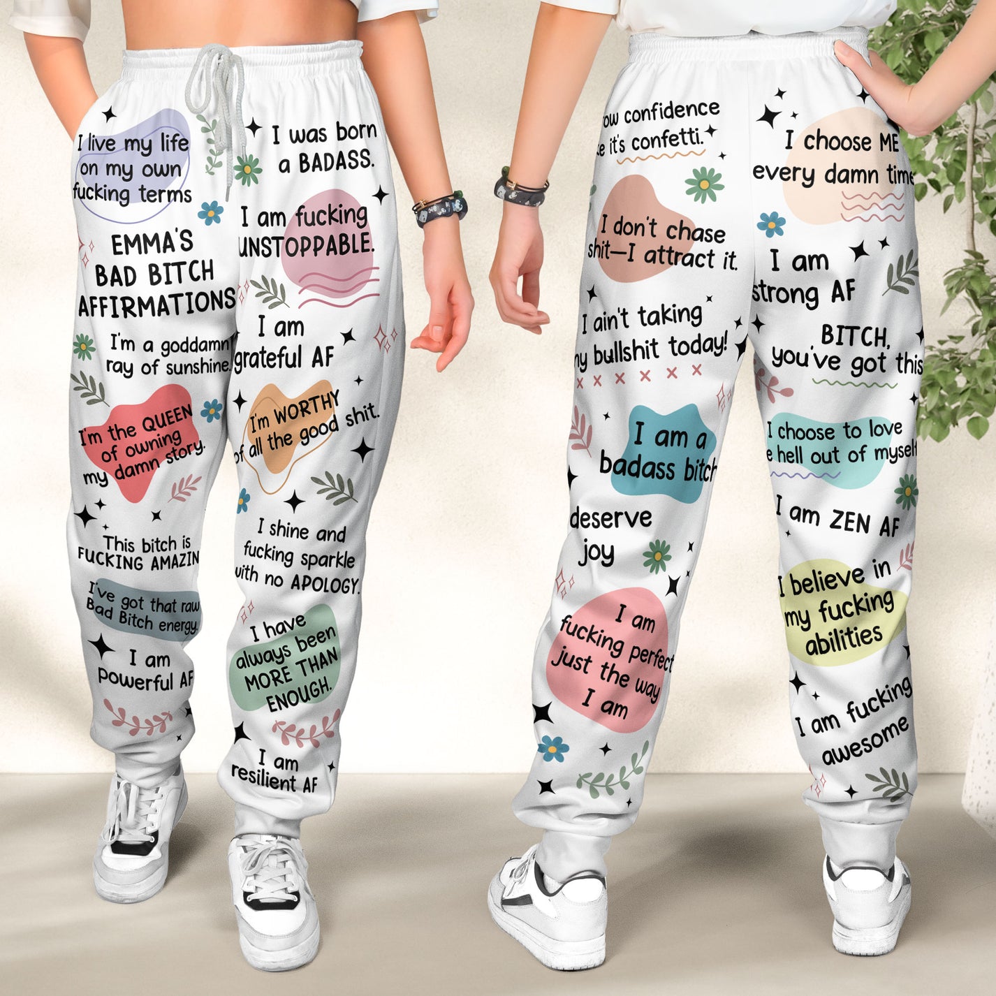 Bad B*tch Affirmations - Personalized Sweatpants – Macorner