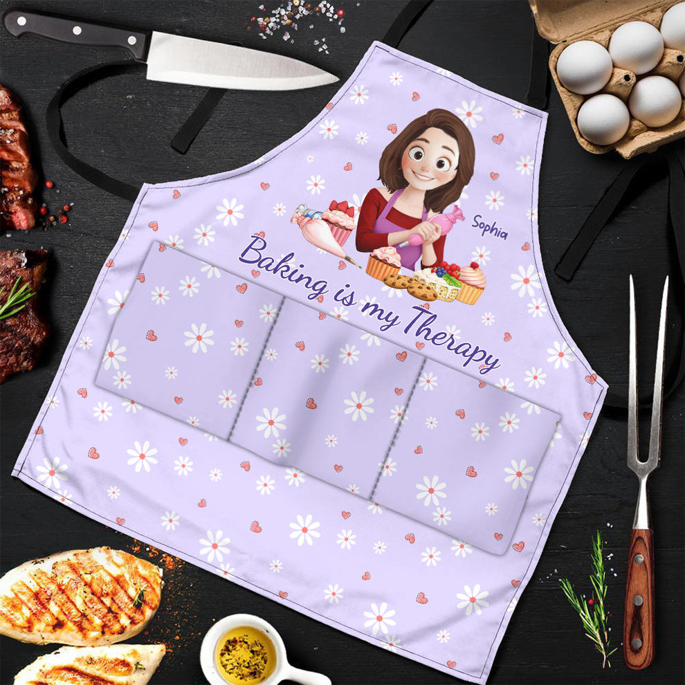 Baking Is My Therapy - Personalized Apron – Macorner