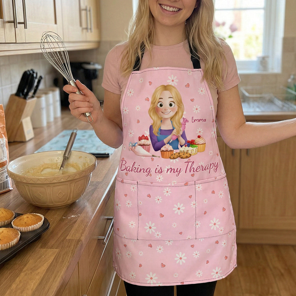 Baking Is My Therapy - Personalized Apron – Macorner