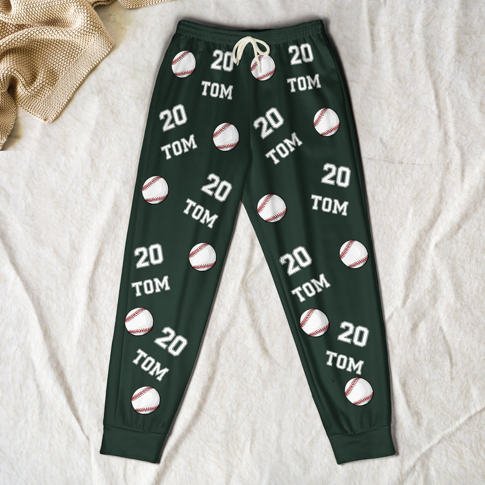 Baseball Custom Name, Number - Personalized Sweatpants - Lounge Pants ...