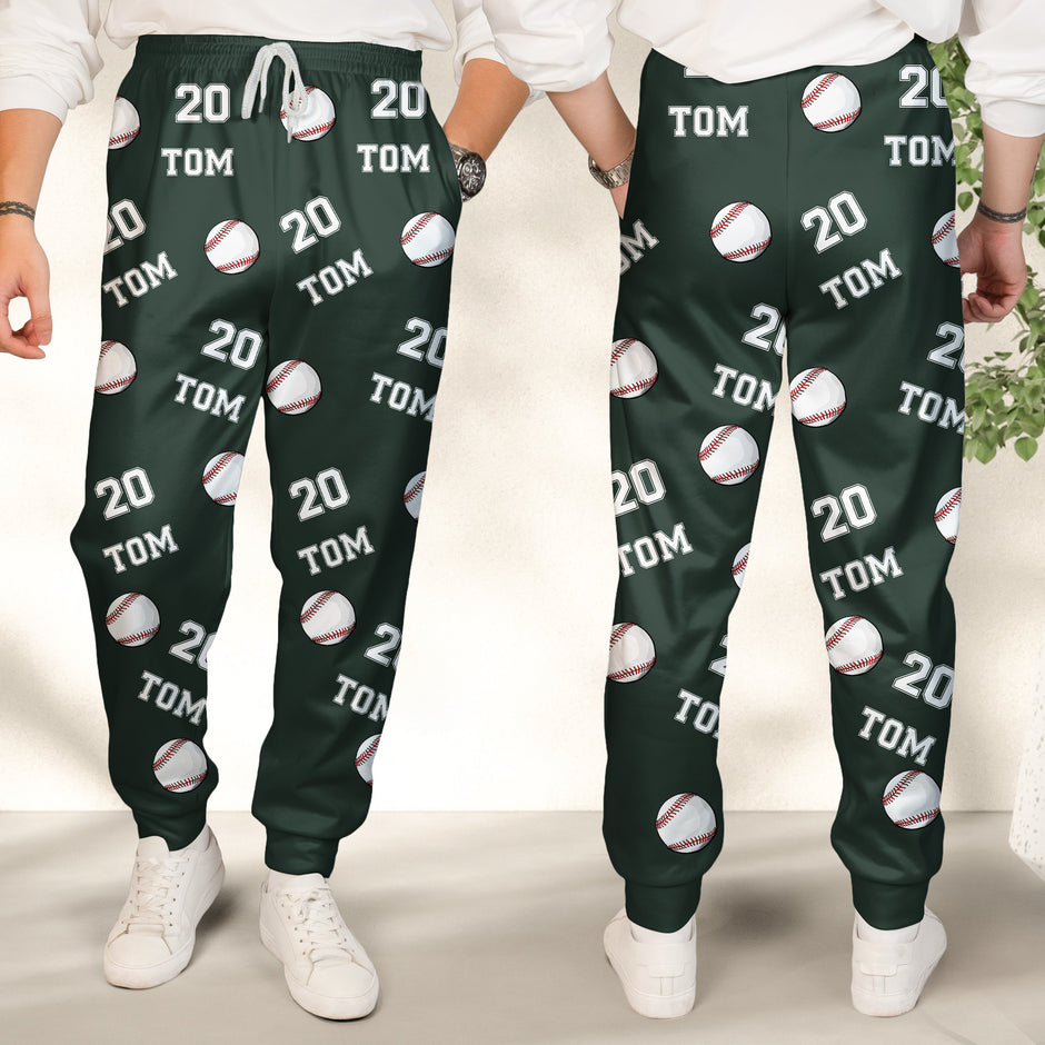 Baseball Custom Name, Number - Personalized Sweatpants - Lounge Pants ...