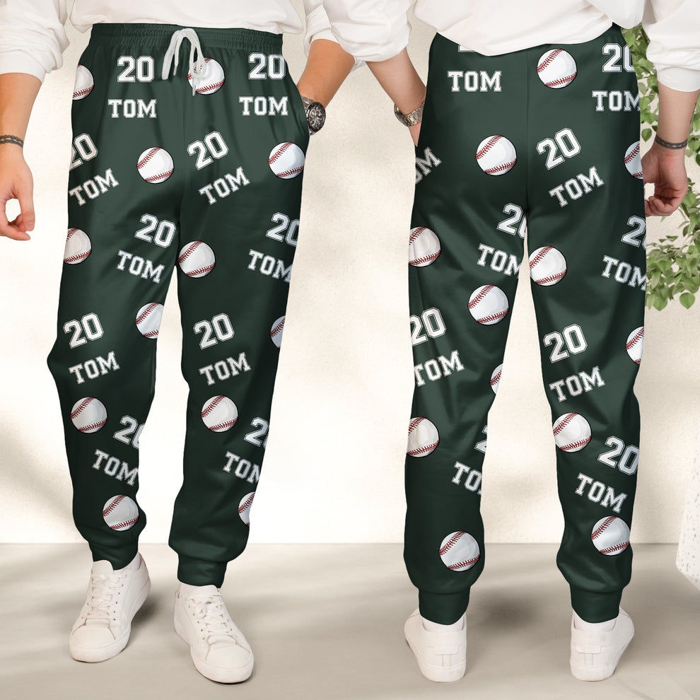 Baseball Custom Name, Number - Personalized Sweatpants - Lounge Pants ...
