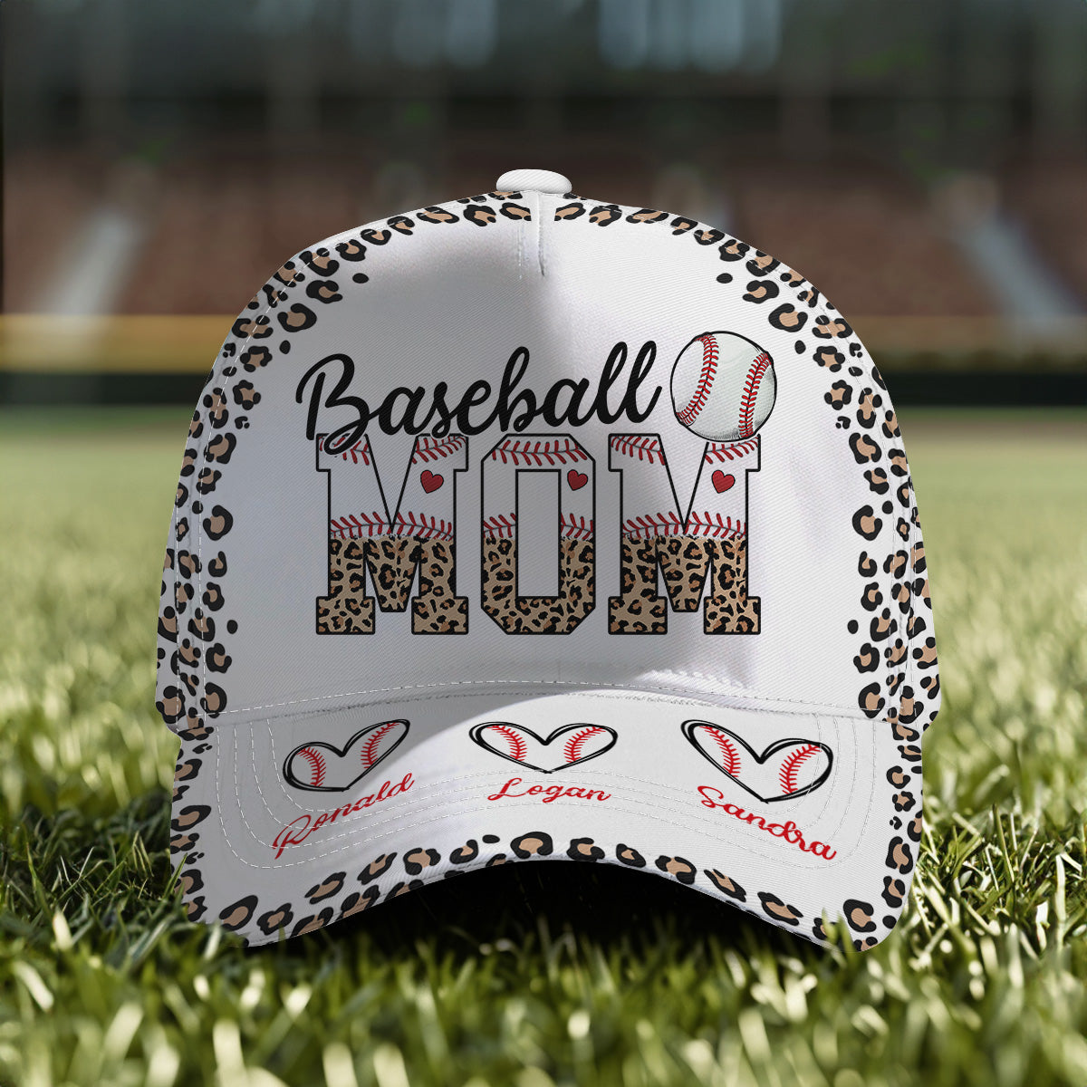 Baseball Mom Leopard Custom Name Number - Personalized Classic Cap ...