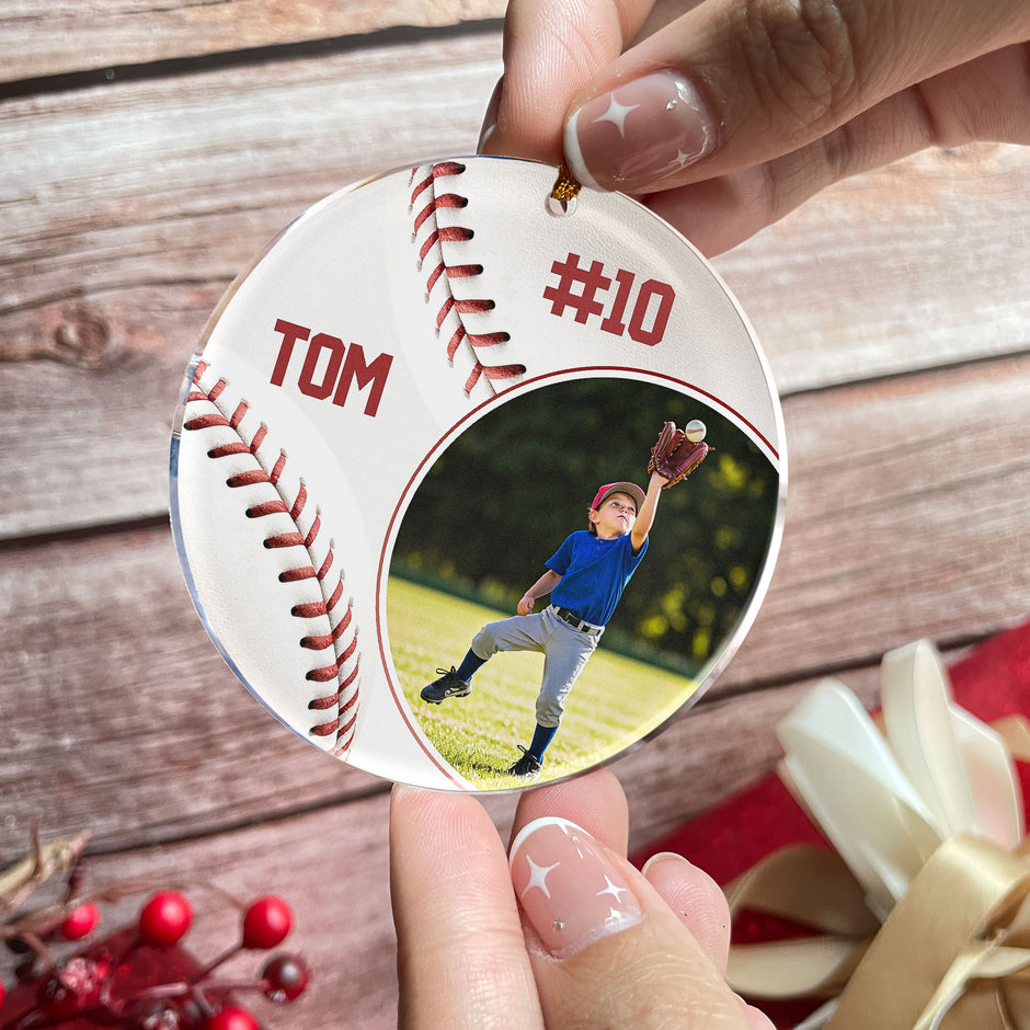 Baseball Player - Personalized Acrylic Photo Ornament – Macorner