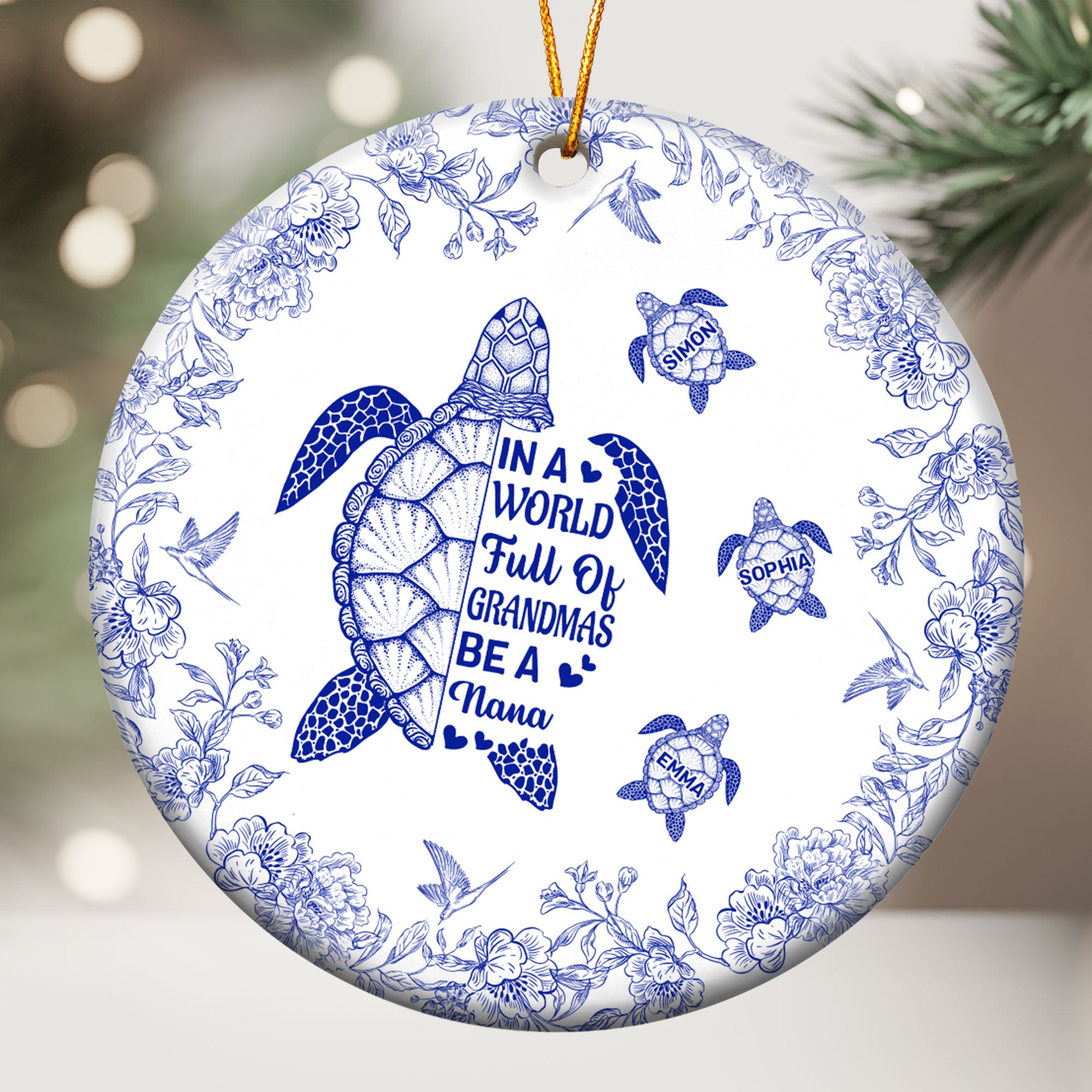 Be A Nana Turle Version Toile De Jouy - Personalized Ceramic Ornament ...