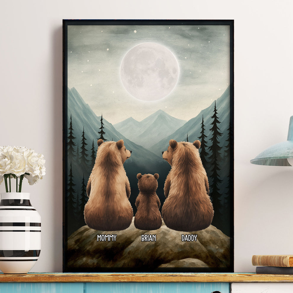 Father's Day Gifts, Bear Family Art Home Decor - Personalized Poster ...