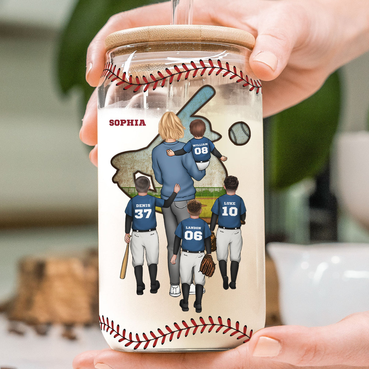 Behind Every Baseball Player - Personalized Clear Glass Cup – Macorner