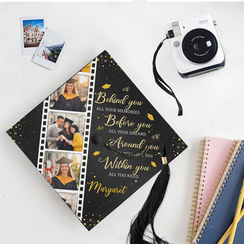 Behind You All Your Memories - Personalized Photo Graduation Cap Toppe ...