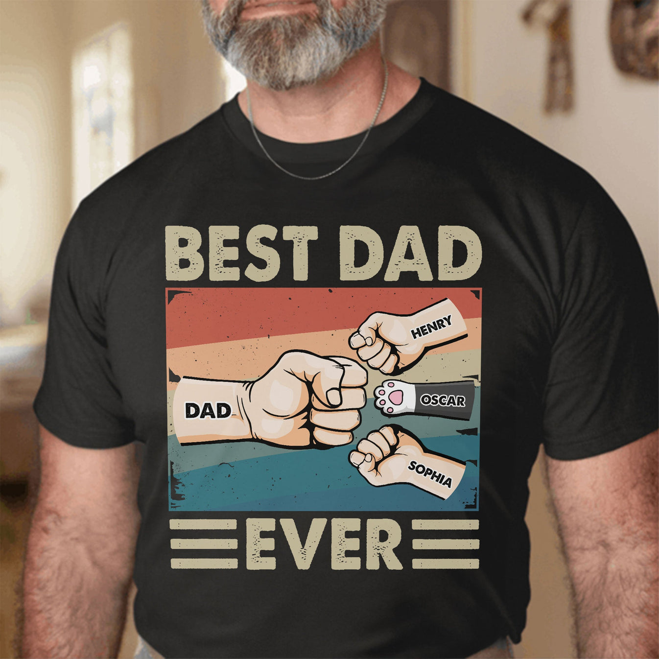 Best Dad Ever - Cartoon Version - Personalized Shirt Father's Day ...