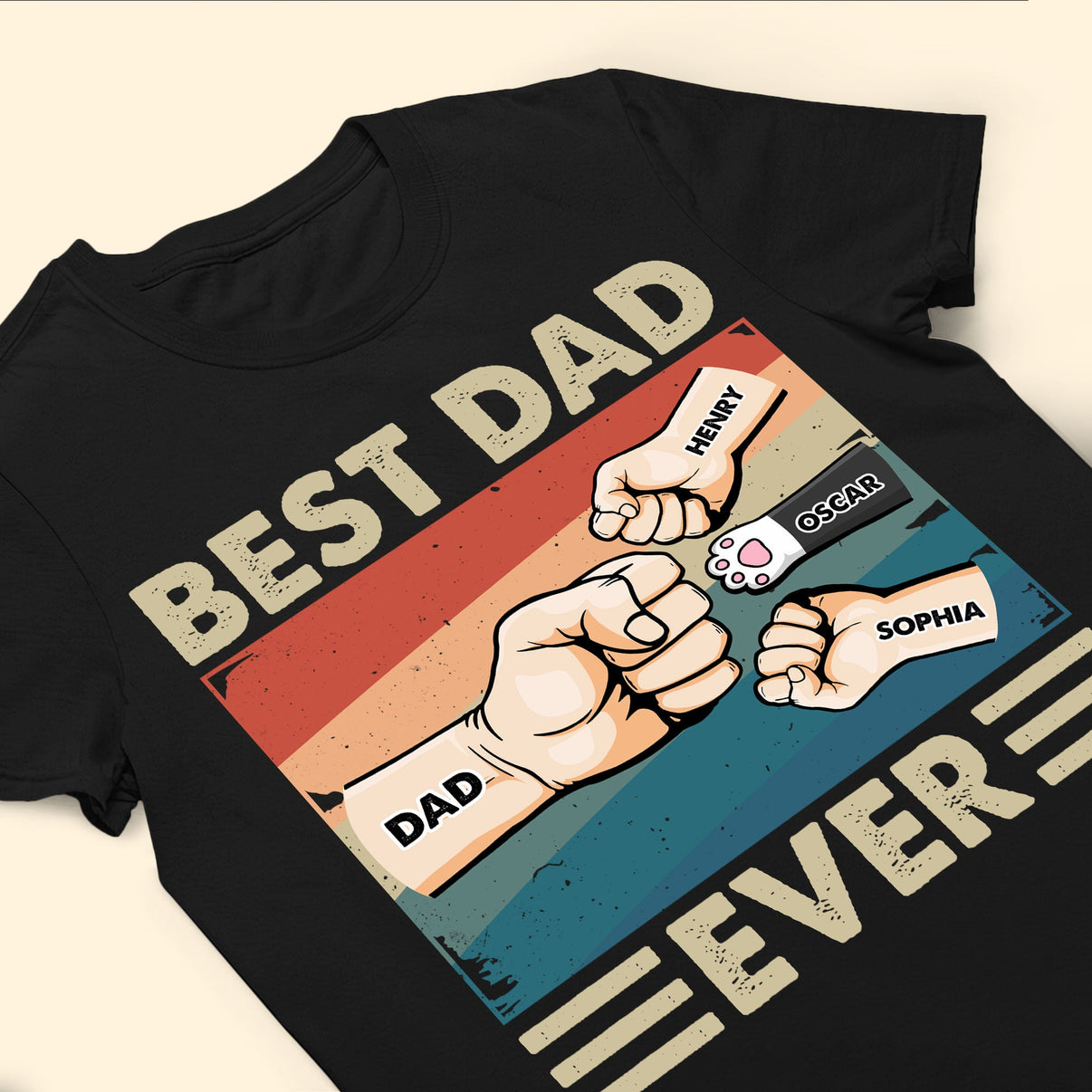 Best Dad Ever - Cartoon Version - Personalized Shirt Father's Day ...